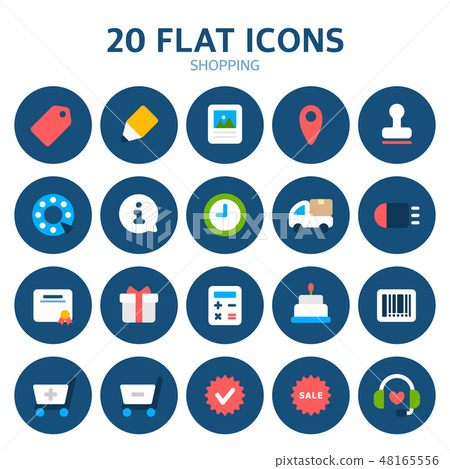 Simple flat icon set of 20 - Stock Illustration [48165556] - PIXTA
