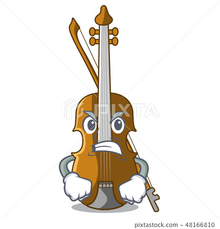 Angry violin in the cartoon music room - Stock Illustration [48166810 ...