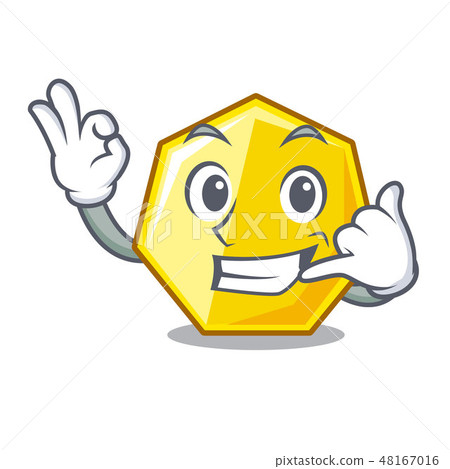 Call me heptagon stick on the cartoon door - Stock Illustration ...