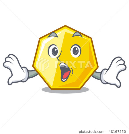 Surprised heptagon sticks in the character wall - Stock Illustration ...