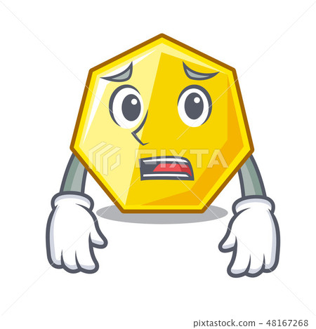 Afraid heptagon sticks in the character wall - Stock Illustration ...