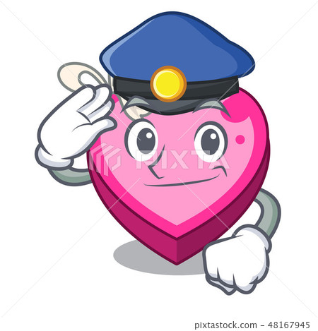 Police box heart in shape of mascot - Stock Illustration [48167945] - PIXTA