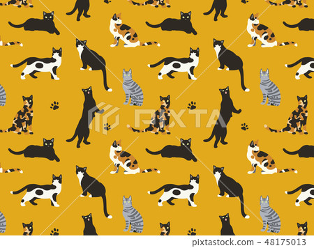 Cat pattern material - Stock Illustration [48175013] - PIXTA