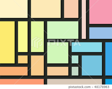 Rectangle colors abstract background.-插圖素材 [48178963] - PIXTA圖庫
