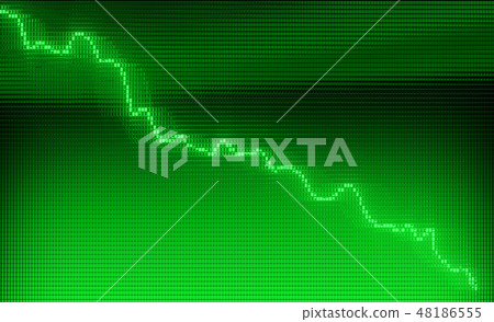 Green Graph moving down on chart as recession - Stock Illustration ...