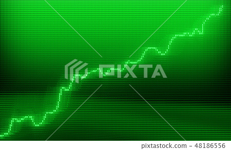Green Graph moving up chart as growth and business-插圖素材 [48186556 ...