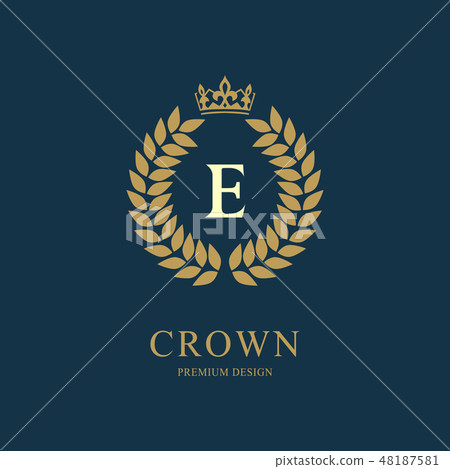 Wreath Monogram luxury design, Letter E emblem - Stock Illustration ...