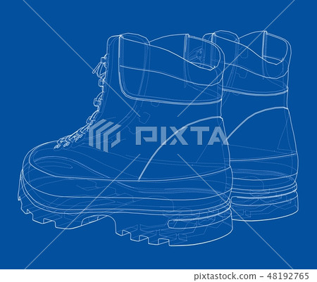 Mens boot concept. Vector rendering of 3d - Stock Illustration ...