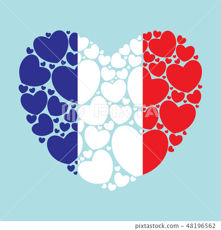 Flag of France in a heart shape - Stock Illustration [48196562] - PIXTA