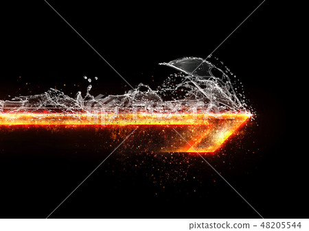 Abstract arrow of fire and water - Stock Illustration [48205544] - PIXTA