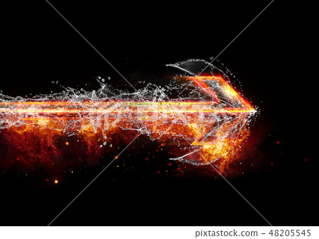 Abstract arrow of fire and water - Stock Illustration [48205545] - PIXTA