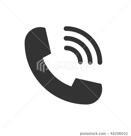 Ringing phone handset telephone vector icon symbol - Stock Illustration ...