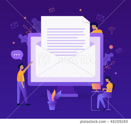Send email flat illustration - Stock Illustration [48209260] - PIXTA