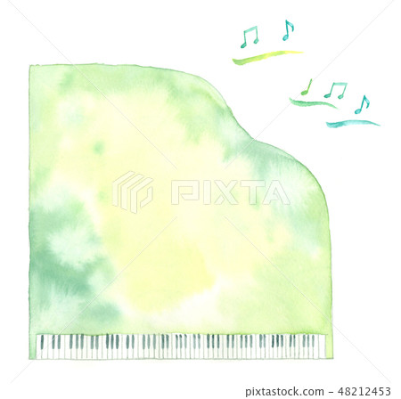 Wakakusa color piano transparent watercolor... - Stock Illustration ...