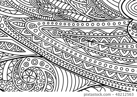 Coloring book page with black and white line art - Stock Illustration ...