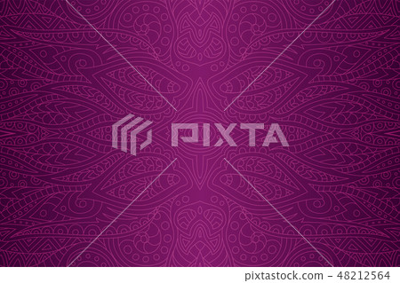 Beautiful line art with violet abstract pattern - Stock Illustration ...