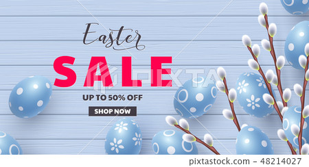 Vector template for Easter holidays discounts. - Stock Illustration ...