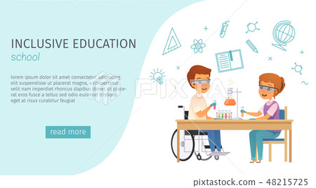 Inclusion Inclusive Education Cartoon Banner-插圖素材 [48215725] - PIXTA圖庫