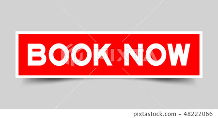 Square red color sticker with word book now - Stock Illustration ...