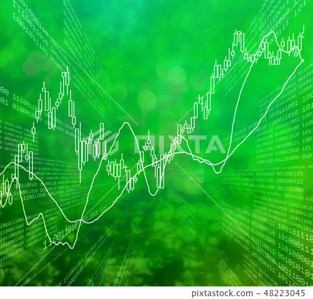 Stock investment in green digital space - Stock Illustration [48223045 ...