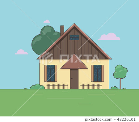 Vector illustration of a little house.... - Stock Illustration ...