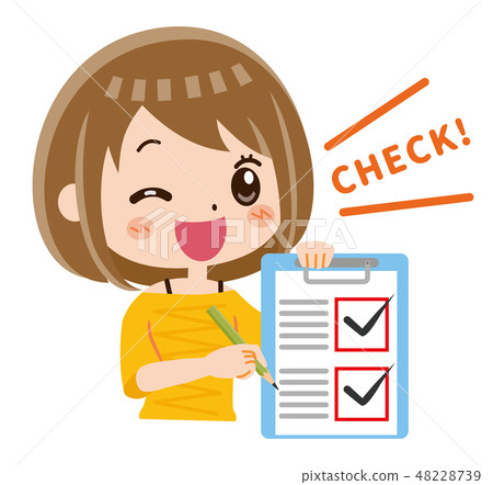 Women check check - Stock Illustration [48228739] - PIXTA