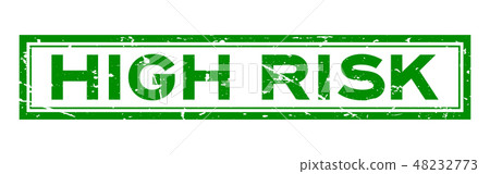 Grunge green high risk word square rubber stamp - Stock Illustration [48232773] - PIXTA