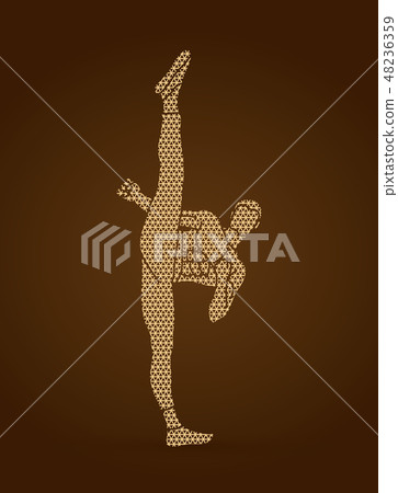 Kung fu, Karate high kick front view graphic vecto - Stock Illustration ...