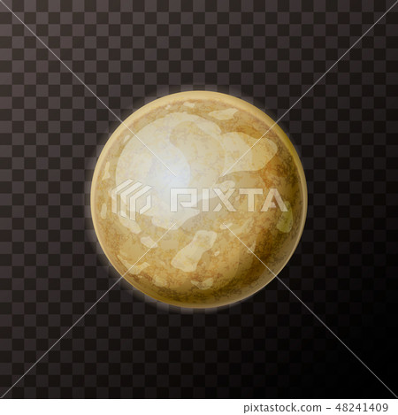 Realistic Pluto planet with texture on... - Stock Illustration ...