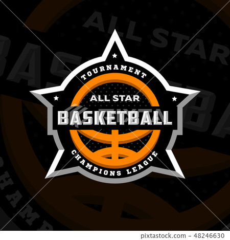 All star basketball, sports logo, emblem. - Stock Illustration ...