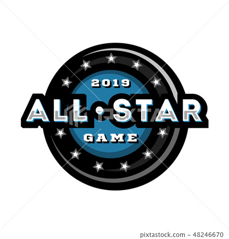 All star game, template logo design. - Stock Illustration [48246670 ...