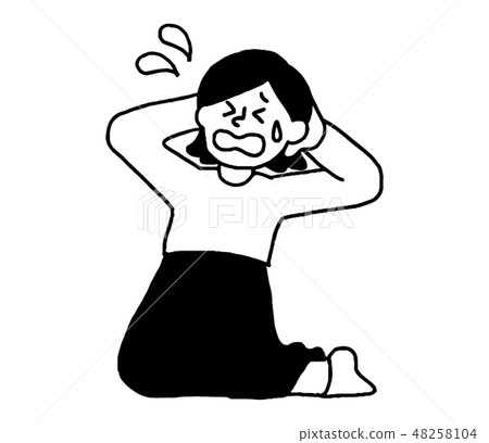 Embarrassing woman (simple) - Stock Illustration [48258104] - PIXTA