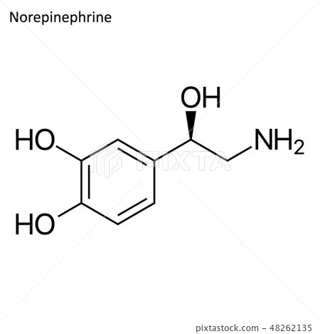 Skeletal formula of Norepinephrine - Stock Illustration [48262135] - PIXTA
