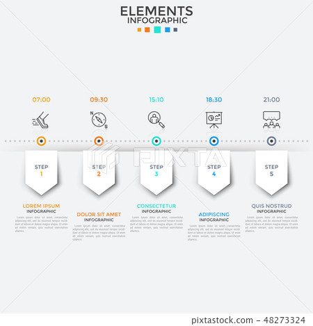 Concept of 5-stepped process - Stock Illustration [48273324] - PIXTA