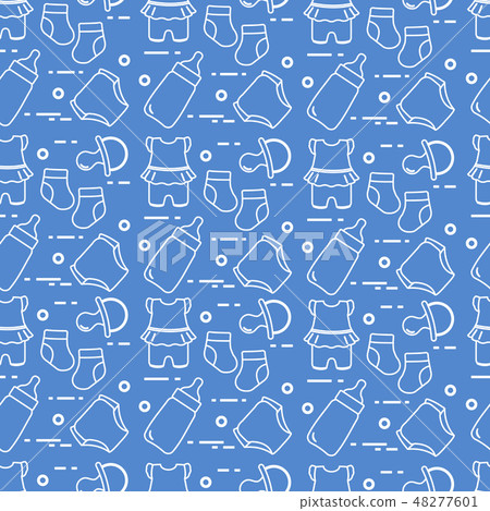 Newborn baby seamless pattern - Stock Illustration [48277601] - PIXTA