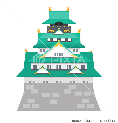 Flat design, Japanese castle, Vector Illustration - Stock Illustration ...