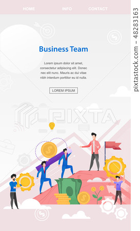 Vertical Flat Banner Business Team Management. - Stock Illustration ...