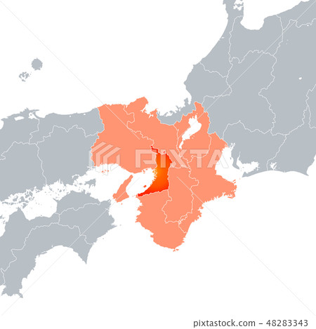 Osaka prefecture map and Kinki district - Stock Illustration [48283343 ...