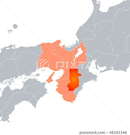 Nara Prefecture Map and Kansai Region - Stock Illustration [48283346 ...