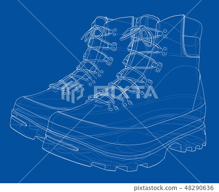 Mens boot concept. Vector rendering of 3d - Stock Illustration ...