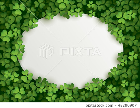 Clover leaves background with blank card - Stock Illustration [48290907 ...