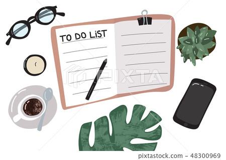 Cartoon To Do List or Planning Concept. Vector - Stock Illustration ...