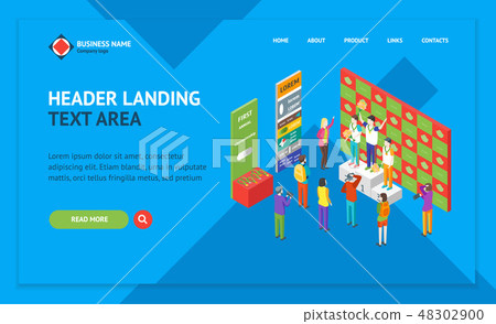 Winner Concept Landing Web Page Template... - Stock Illustration ...