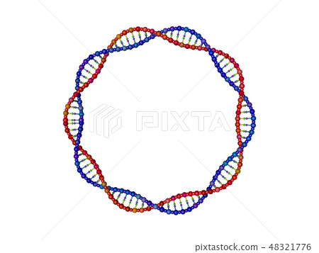 DNA strand in form of circle. 3D rendering - Stock Illustration ...