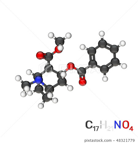 Cocaine model molecule. Isolated on white - Stock Illustration ...