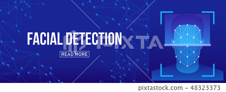 Creative vector illustration of biometric face... - Stock Illustration ...