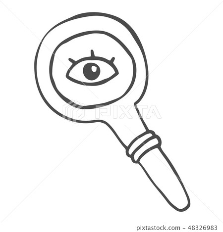 Quirky drawing of a magnifying glass with eye - Stock Illustration ...