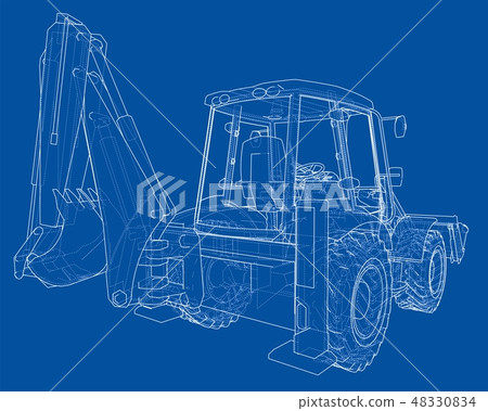 Sketch of Loading Shovel with Back Actor - Stock Illustration [48330834 ...