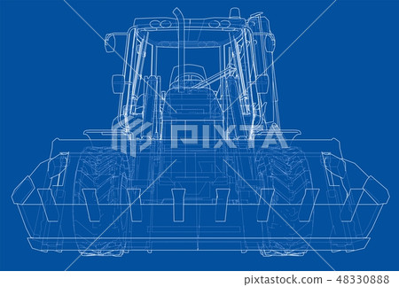 Sketch of Loading Shovel with Back Actor - Stock Illustration [48330888 ...
