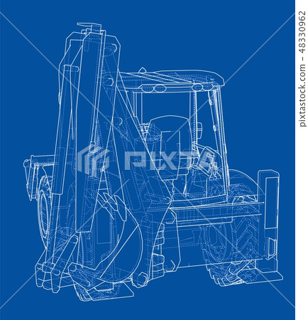 Sketch of Loading Shovel with Back Actor - Stock Illustration [48330962 ...